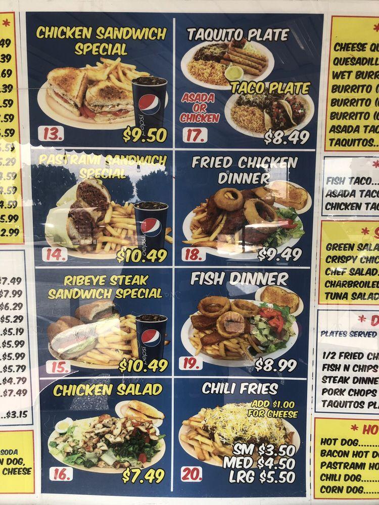 Menu at Lucky Star Burgers fast food, Baldwin Park, Ramona Blvd