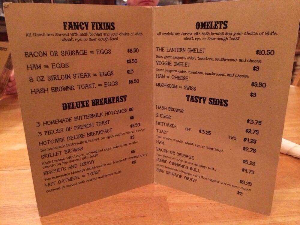 Menu at Rusty Lantern Diner restaurant, Ucon