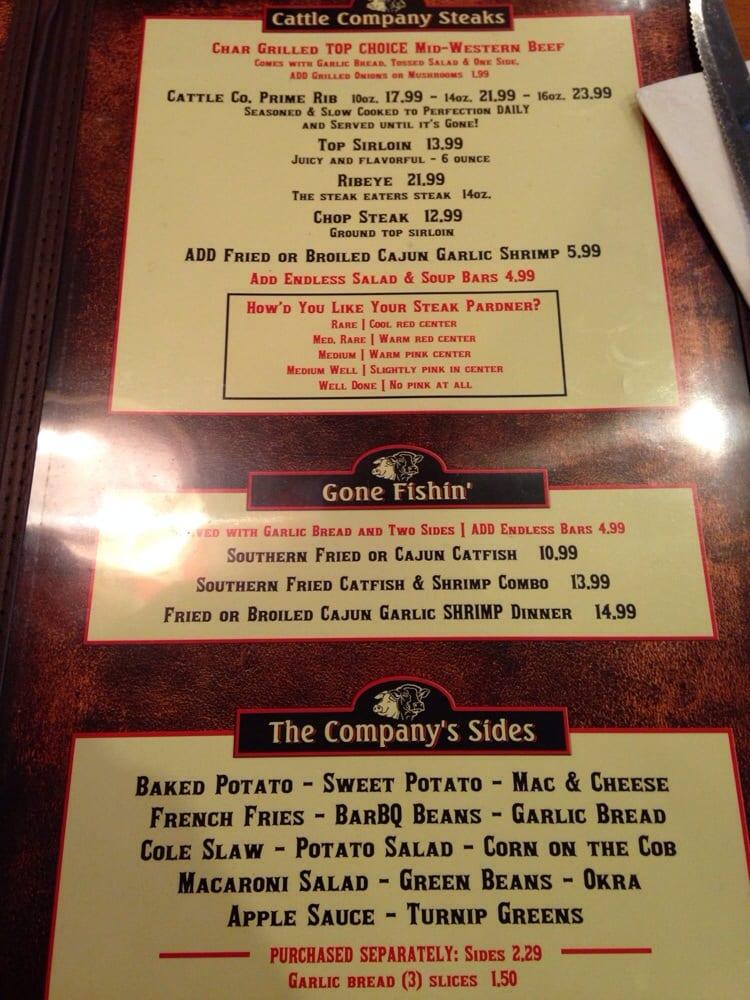 Menu at Southern Pig & Cattle Co. Stuart BBQ, Stuart