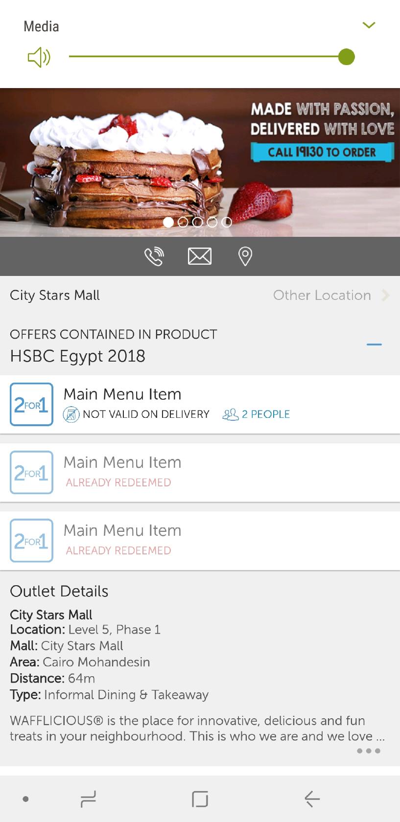 Menu at Wafflicious City Stars cafe, New Cairo City