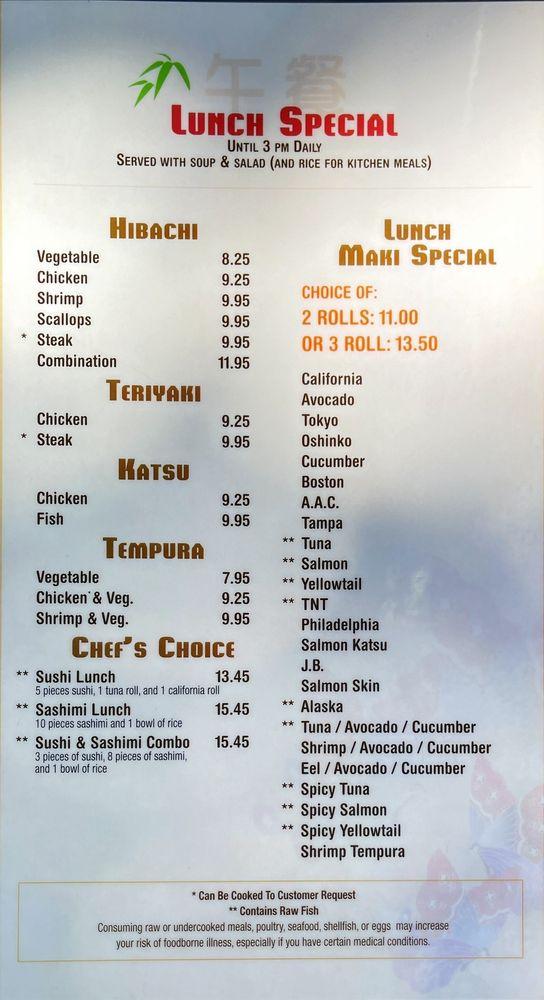 Menu at Fancy Q Sushi Bar & Grill, Saint Simons Island