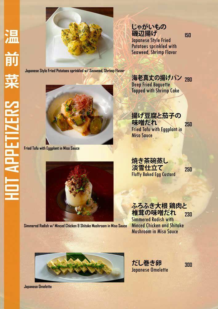 Menu at Fukudaya Japanese Dining restaurant, Taguig