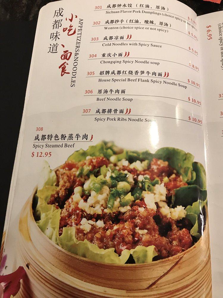 Menu at Taste of Chengdu 成都味道 restaurant, Orlando, W Colonial Dr