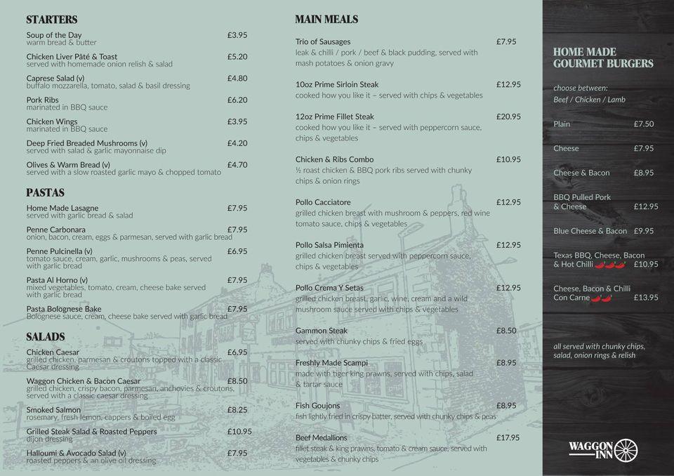 Menu at Waggon Inn pub & bar, Rochdale