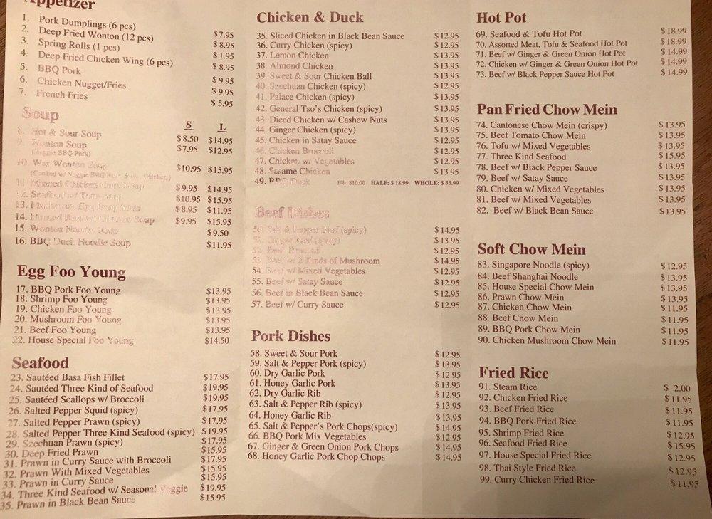Menu at Wu Yang Chinese Restaurant 五羊城中餐館 Din-In, Pickup & Delivery, Surrey
