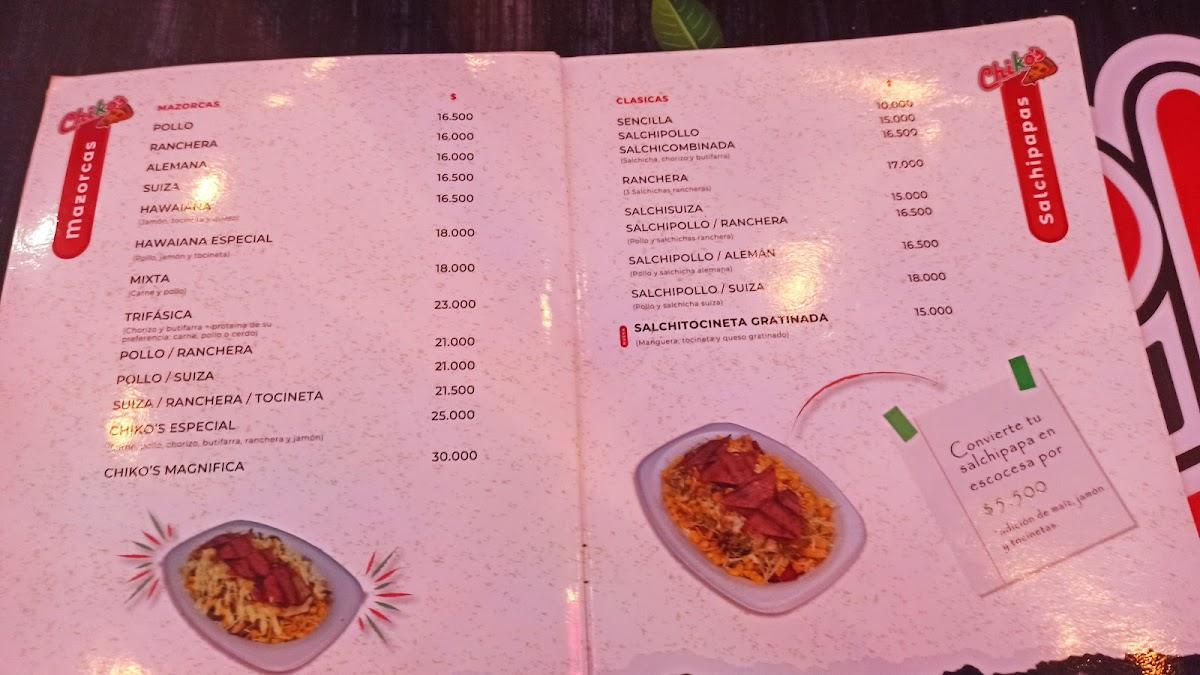 Menu at Chikos Pizza - Villa Carolina restaurant, Barranquilla