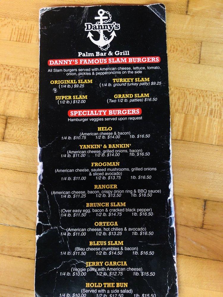Menu at Danny's Palm Bar & Grill, Coronado