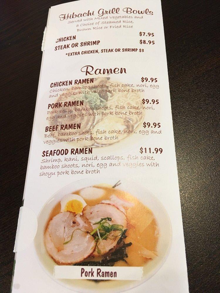 Menu at Poke fish sushi restaurant, Ann Arbor