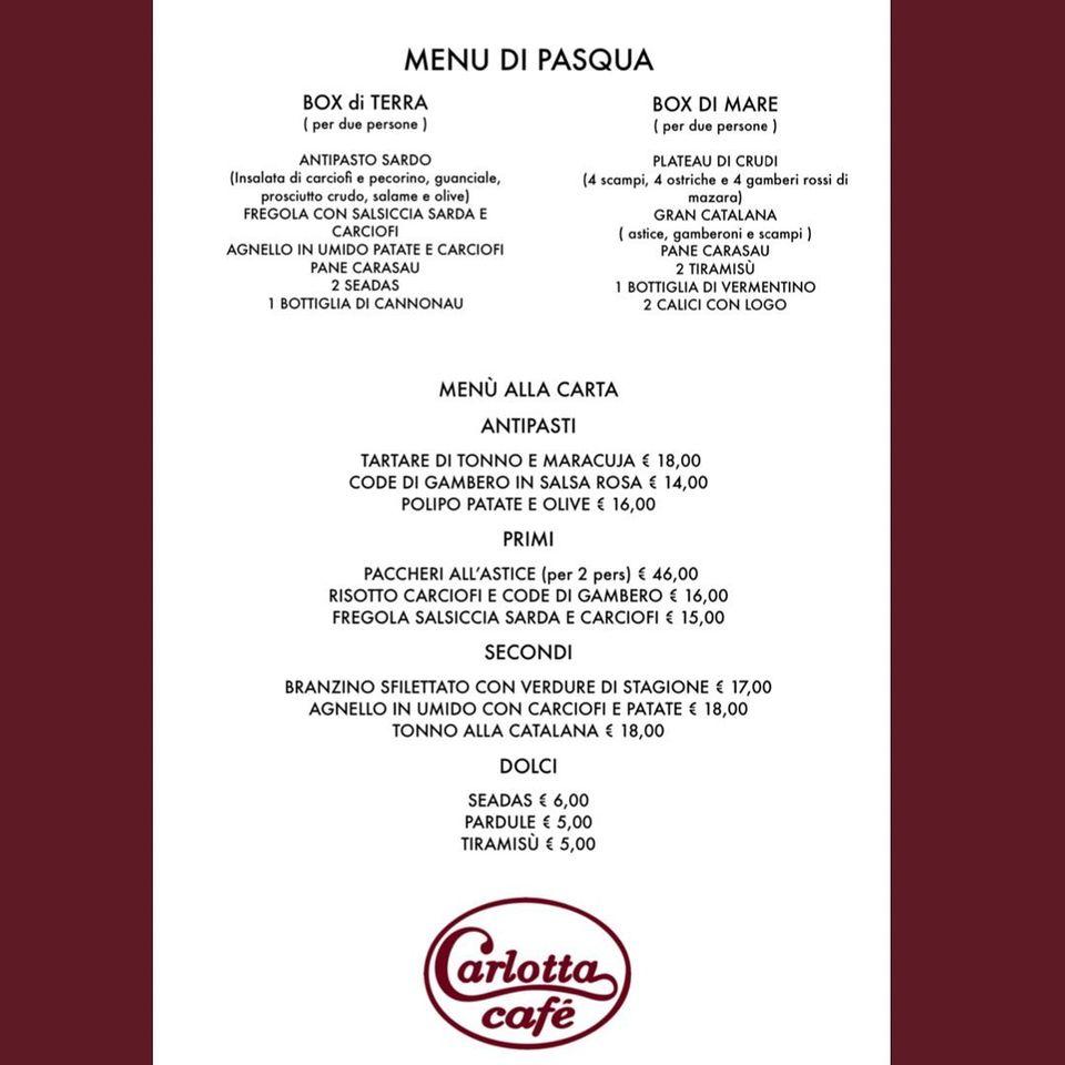 Carta de Carlotta Café, Milan, Alzaia Naviglio Pavese
