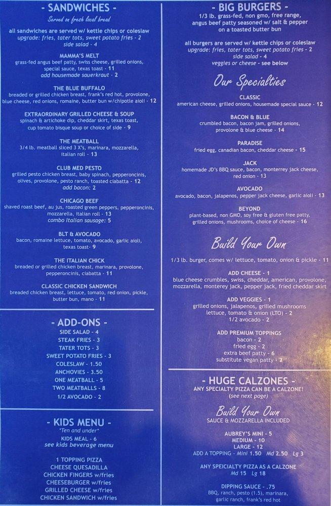 Menu at Mamma Celeste's Gastropub & Pizzeria, Sparks