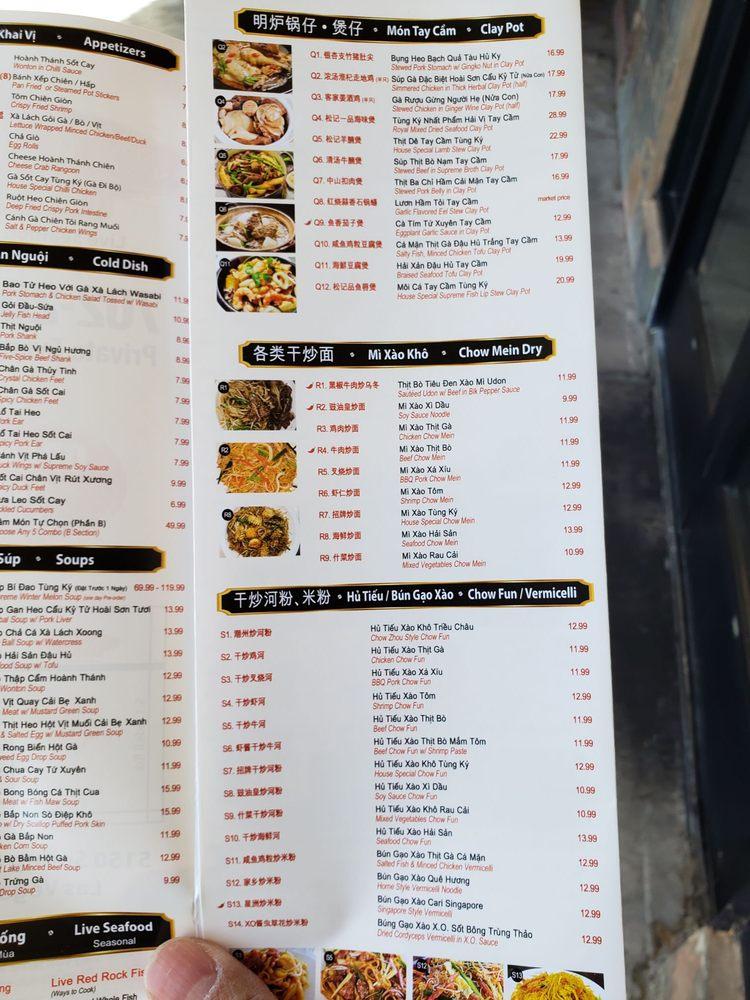 Menu at New Asian BBQ, Las Vegas