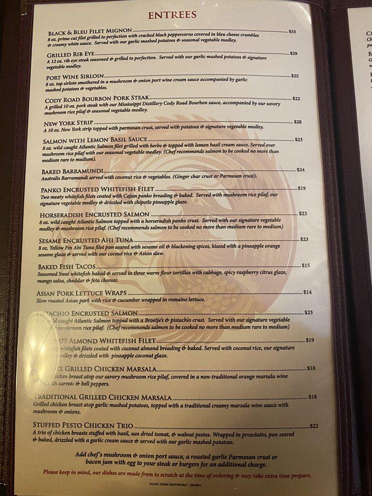 Menu at The Phoenix Restaurant & Martini Bar, Davenport
