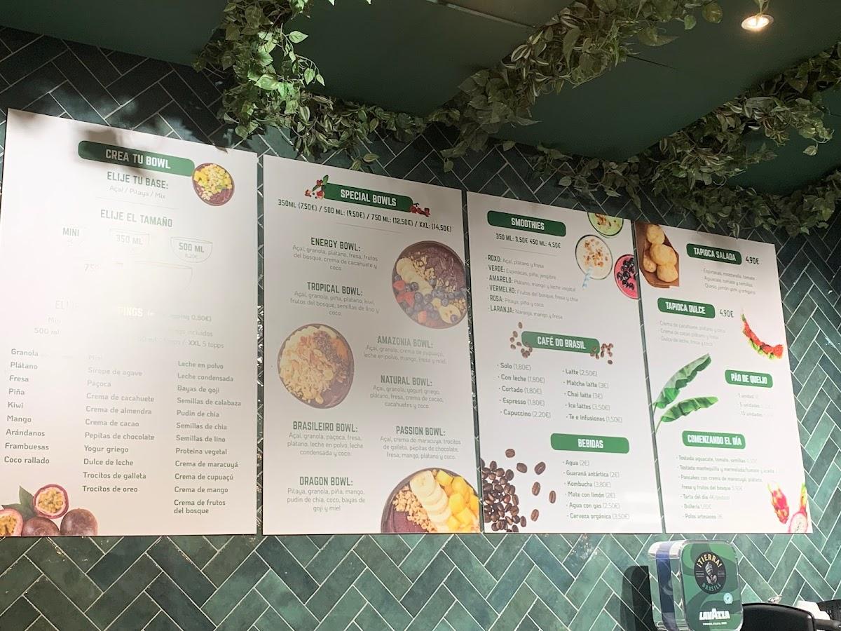Carta del restaurante AMAZONIA ACAI RETIRO, Madrid