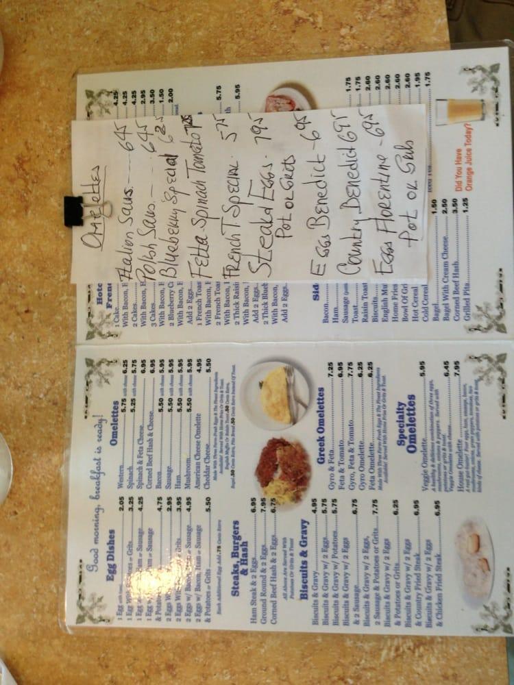 Menu at Athens Restaurant, Safety Harbor
