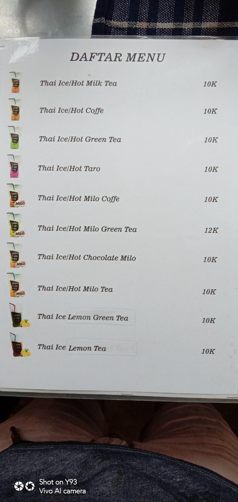 Carta del café Chan Thai Tea (Cihampelas), Cihampelas