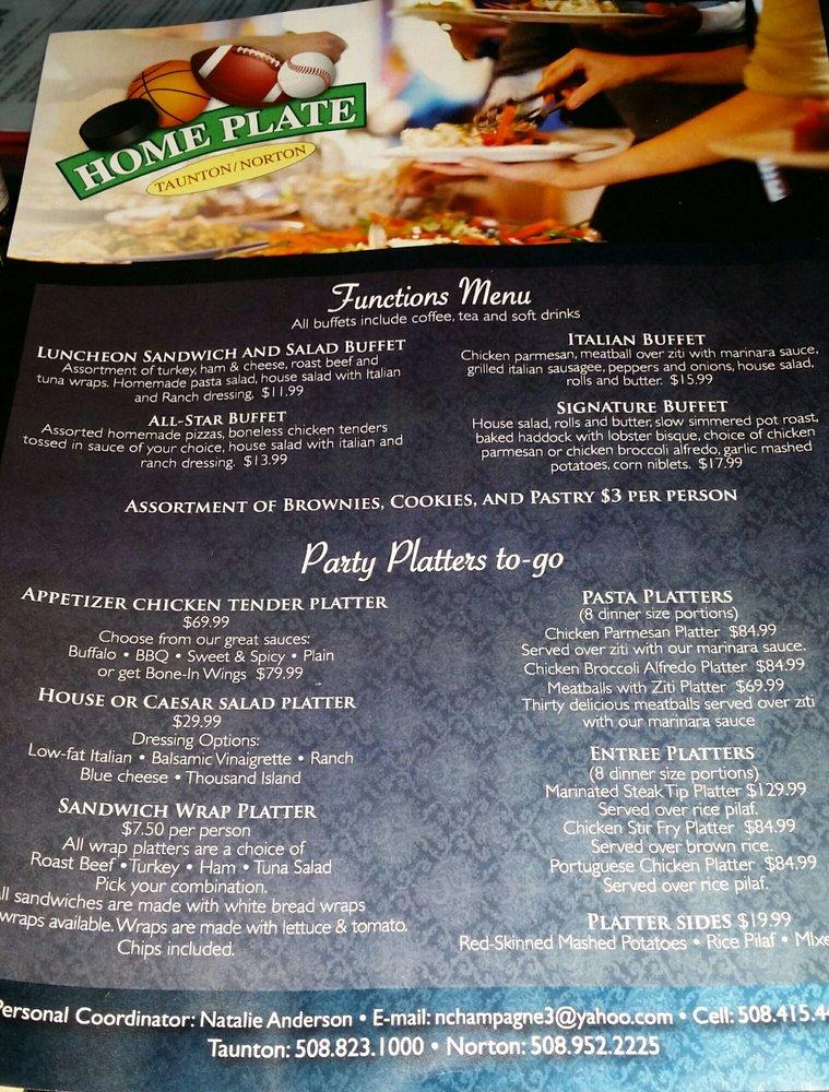 Menu at Home Plate Bay Street Grill pub & bar, Taunton