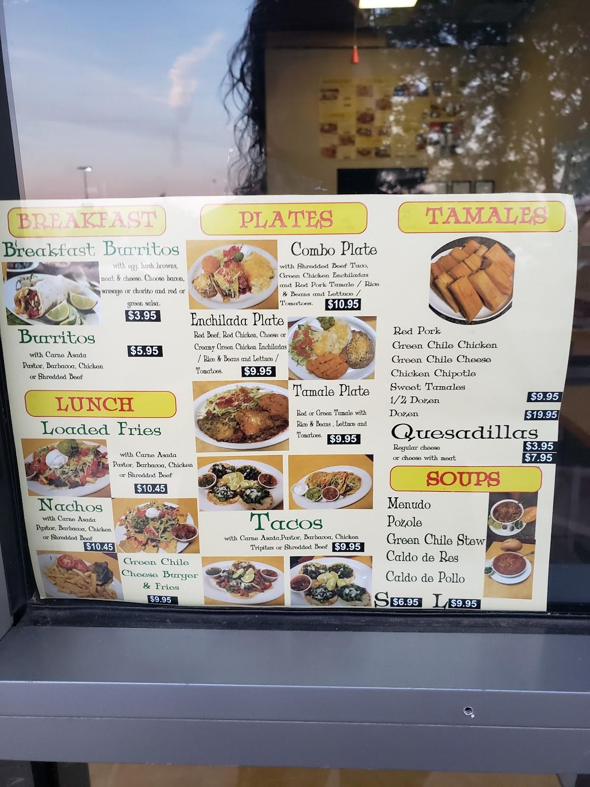 Menu at Juani's Kitchen restaurant, Albuquerque