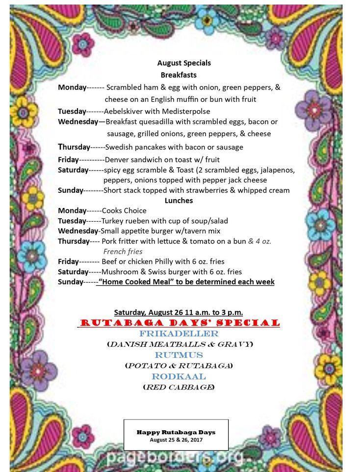 Menu at Little Mermaid Cafe, Askov, H C Andersen Alle