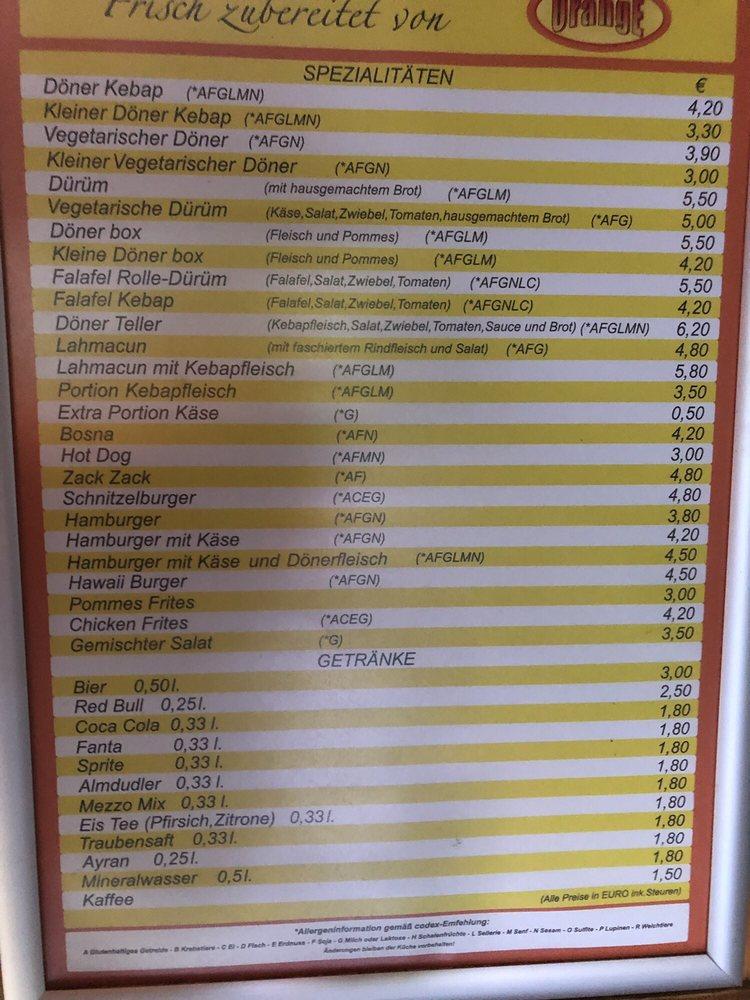 Menu at Imbiss Orange fast food, Altach