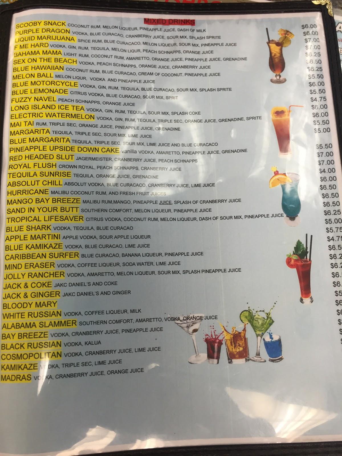 Menu at Scooby's Ice Cream Bar & Grill, Myrtle Beach