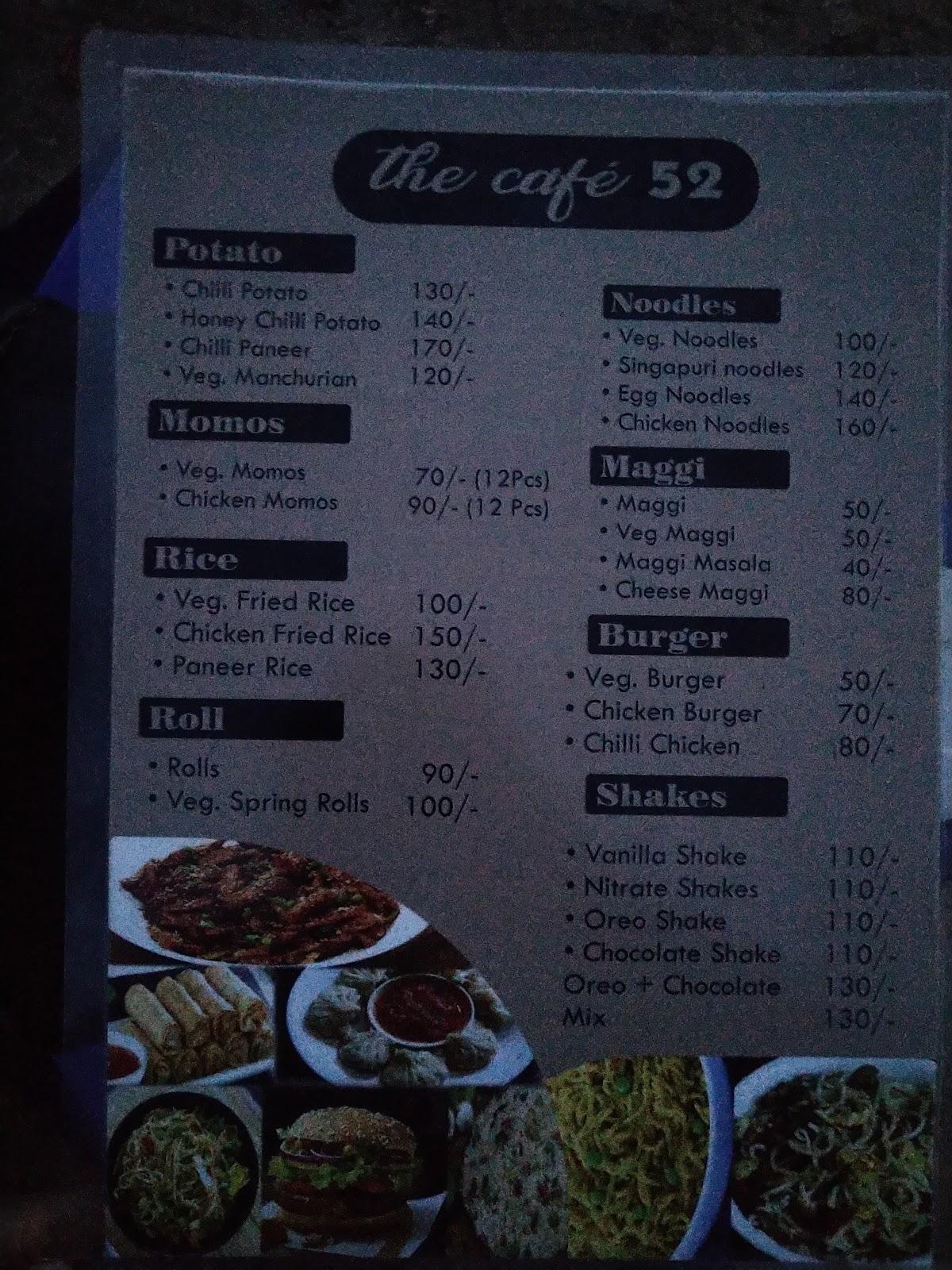 Menu at The Cafe 52, Faridabad