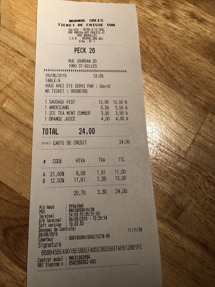 Menu at Woodpecker 20, Saint-Gilles, Rue Jourdan 20