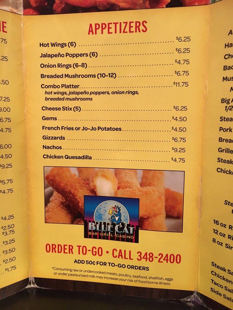Menu at Blue Cat Bar & Grill, Huntley