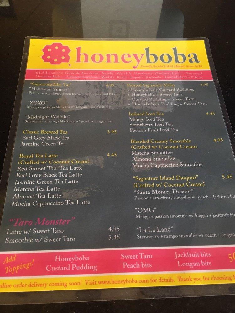 Menu at Honey Boba pub & bar, Rosemead, Walnut Grove Ave Ste 500