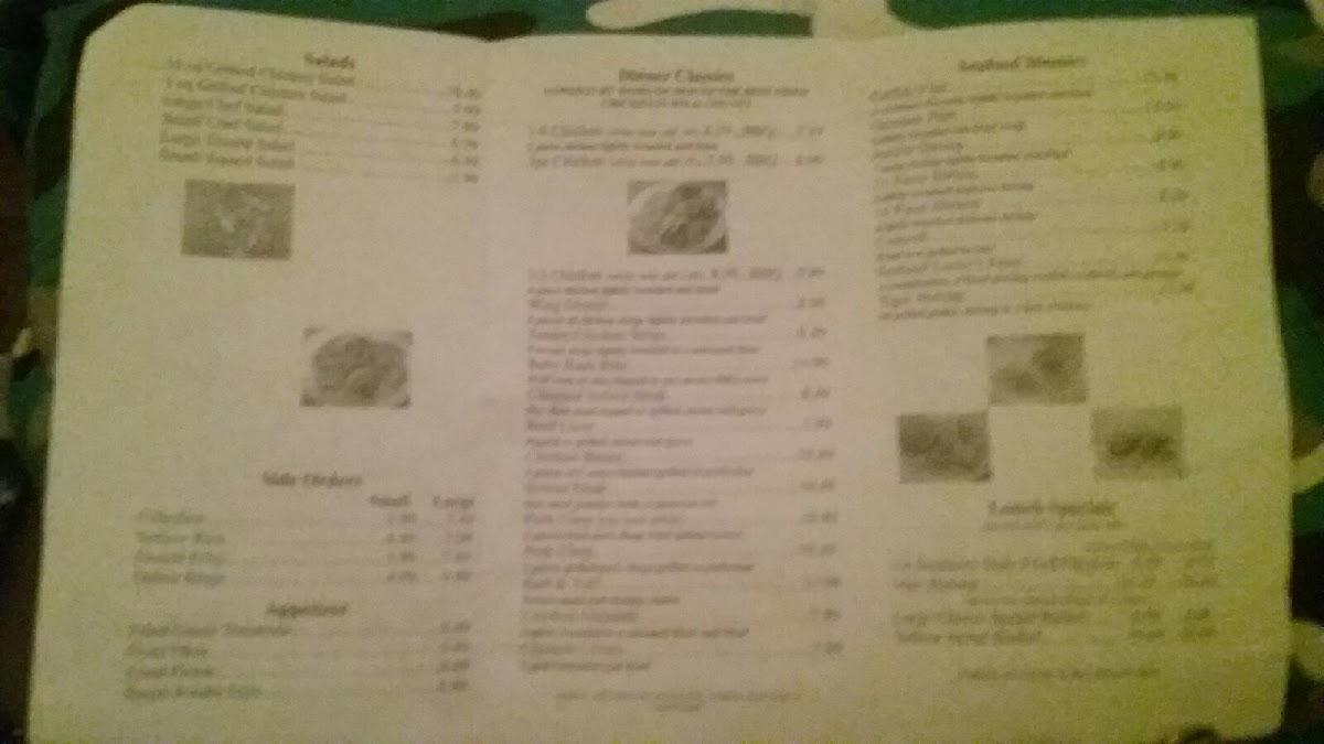 Menu at Mike's Drive-In fast food, Bartow