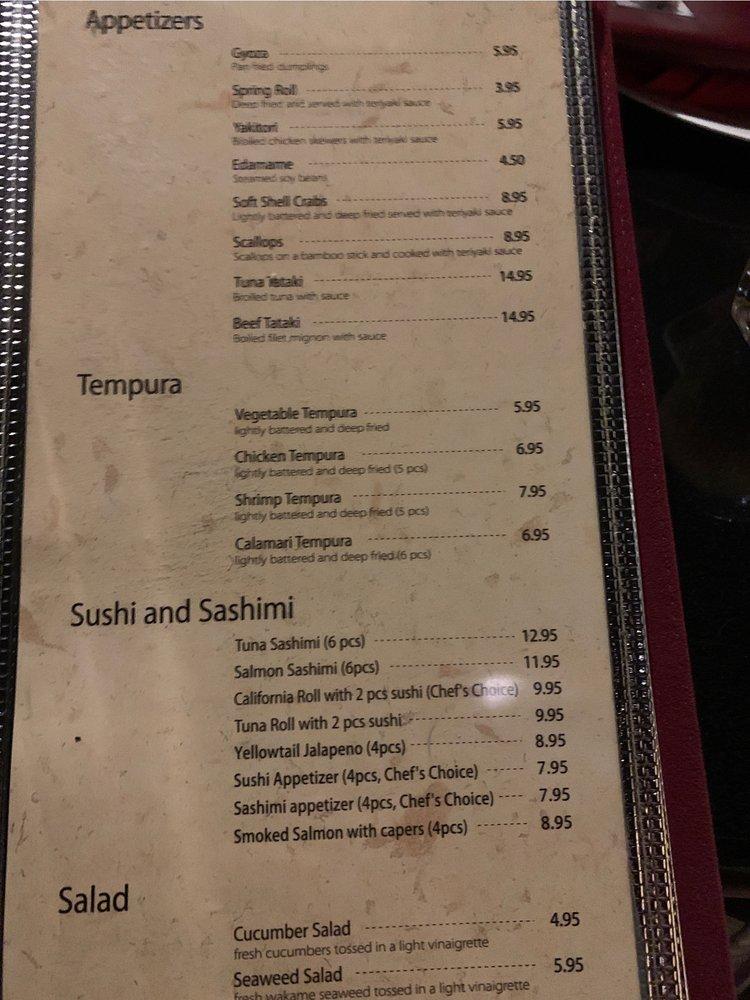 Menu at Nikko Japanese Steakhouse, Tyrone