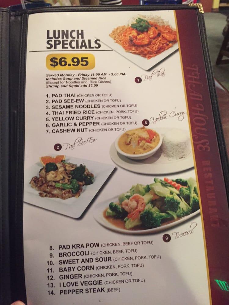 Menu at Thai House Restaurant, Logan