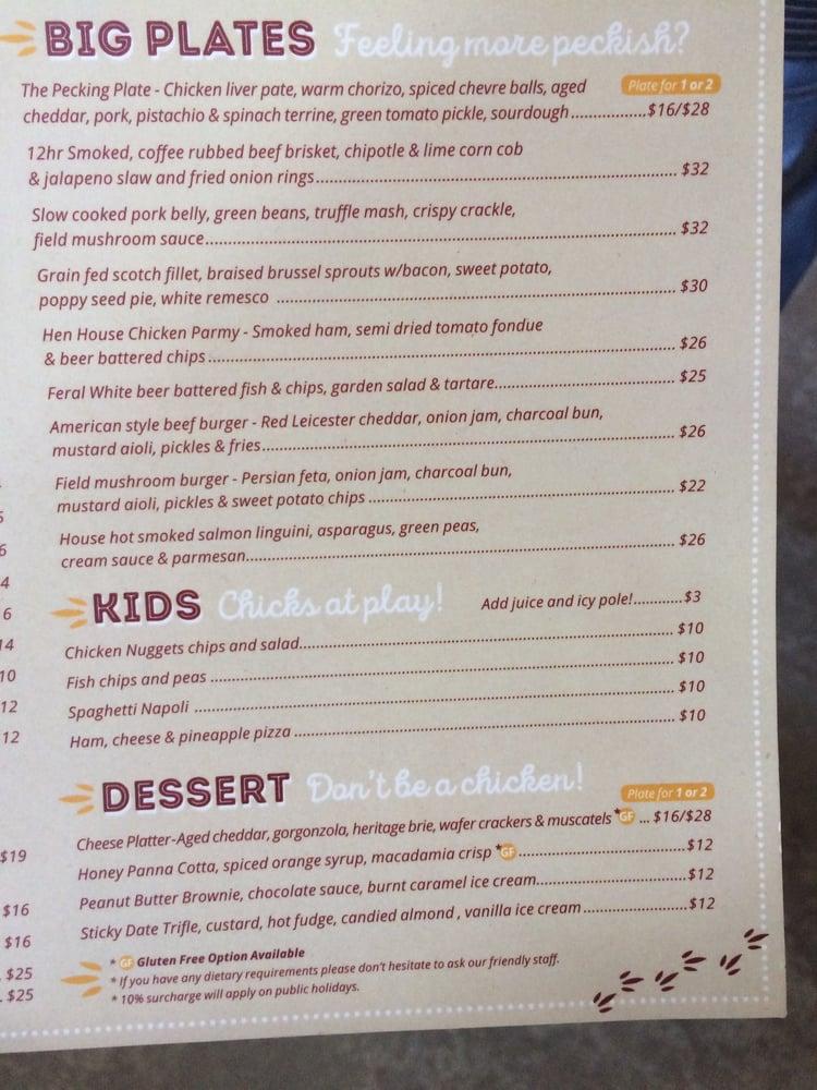 Menu at The Henley Brook pub & bar, Henley Brook