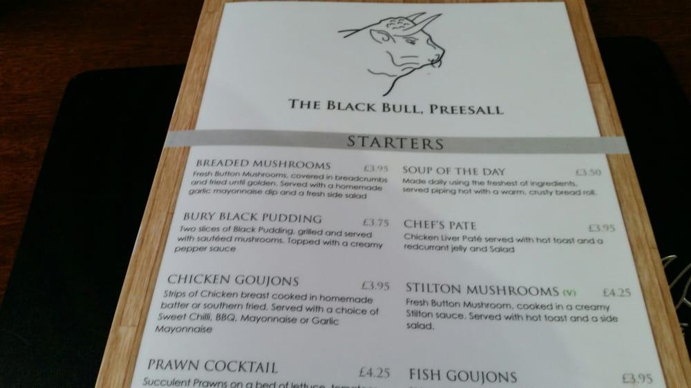 Menu at Black Bull pub & bar, Preesall
