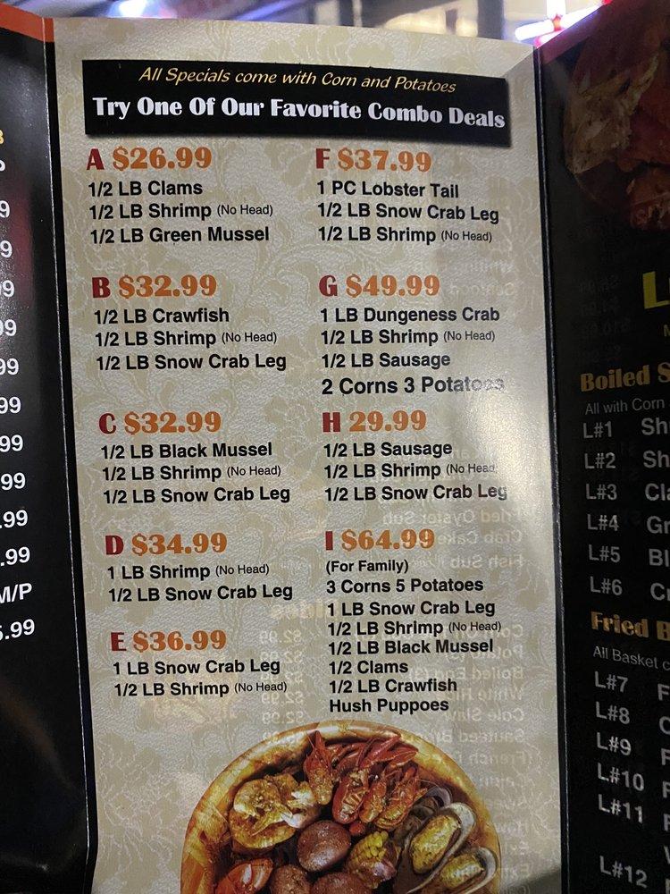 Carta de Crab World Seafood Restaurant, Washington D. C., 415 Rhode ...