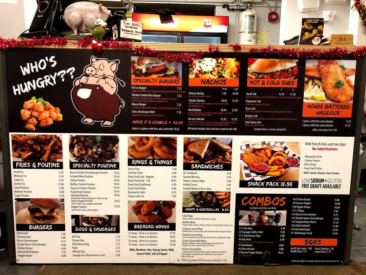 Menu at Fat Les's Chip Stand & Pizzeria (Osgoode), Ottawa