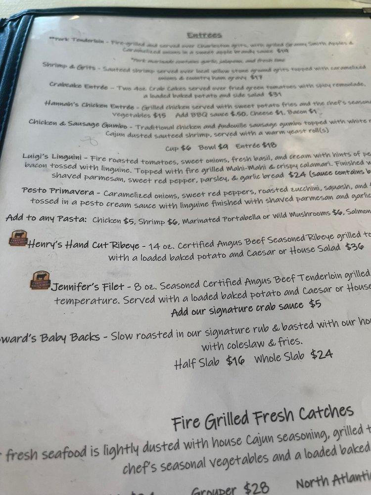 Menu at Mannings Restaurant, Clayton