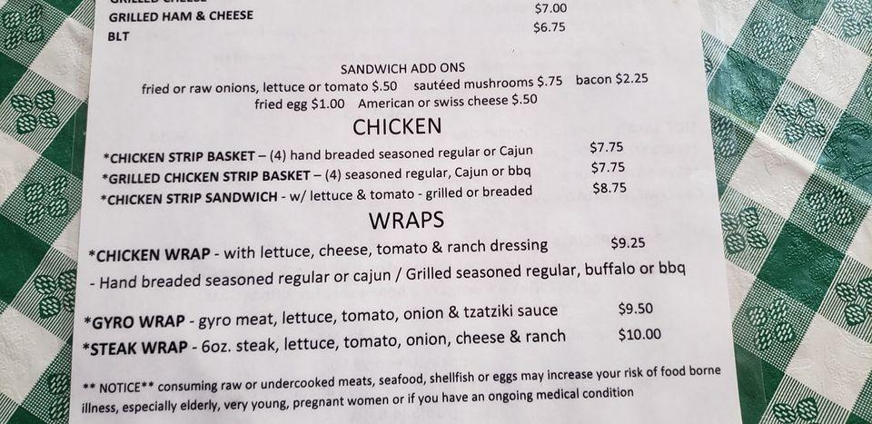 Menu at Red Granite Bar & Grill, USA