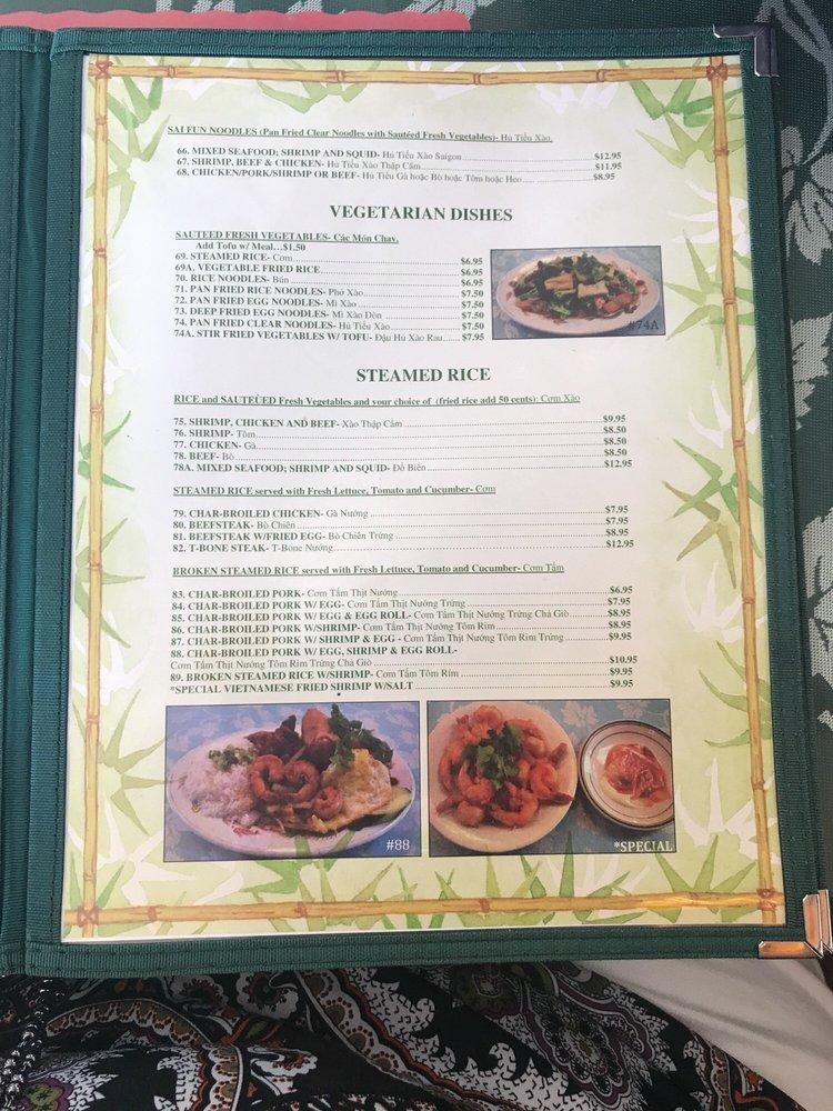 Menu at Saigon Oriental Restaurant, Wichita, N Broadway St