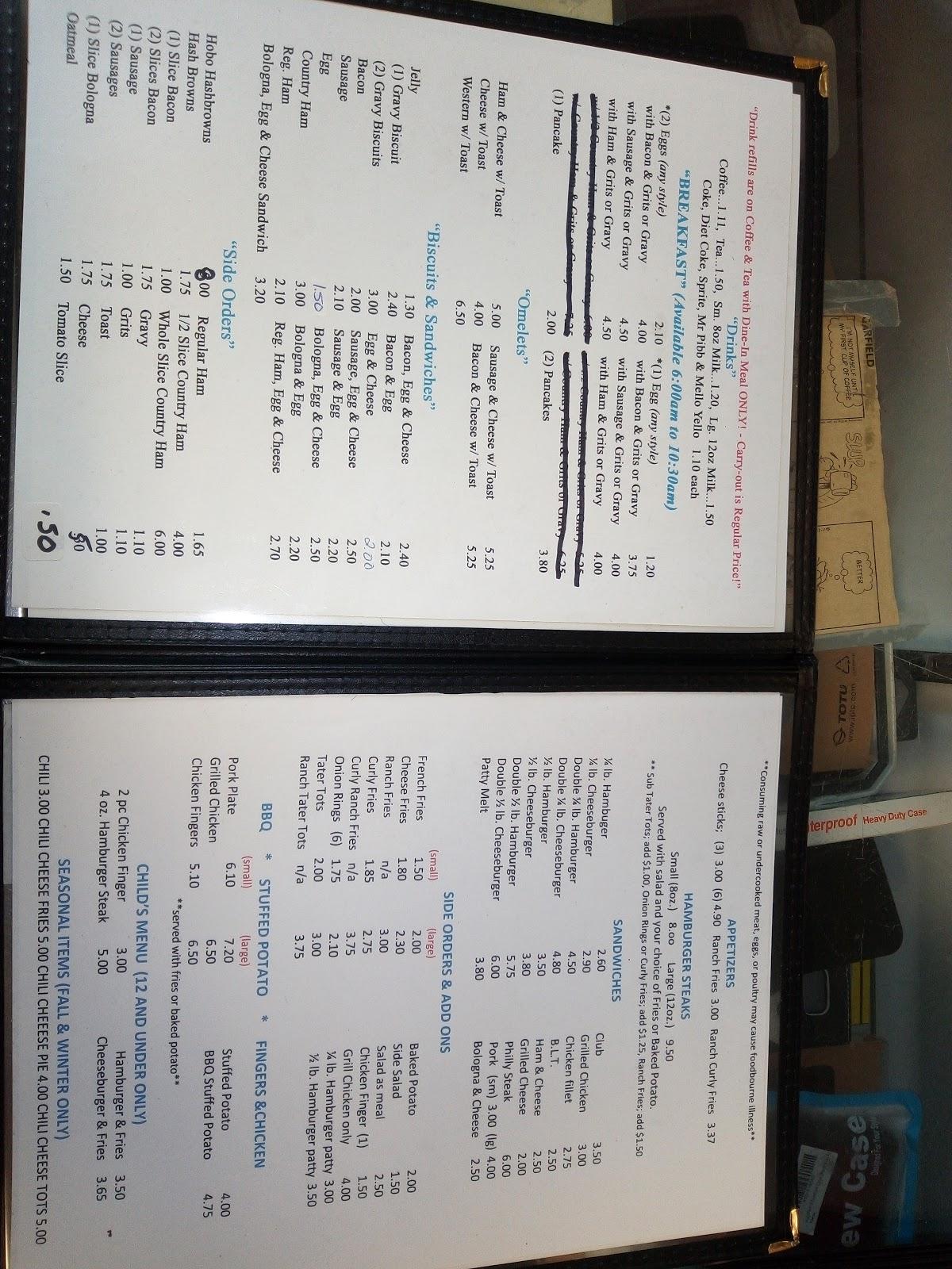 Menu at Wagon Wheel Restaurant, Eva