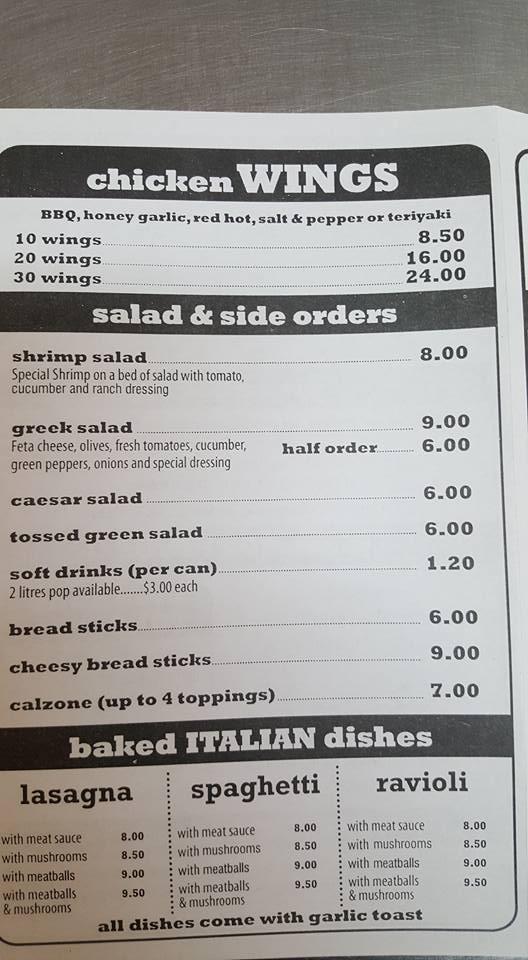 Menu at Canadian 2 For 1 Pizza Agassiz pizzeria, Agassiz
