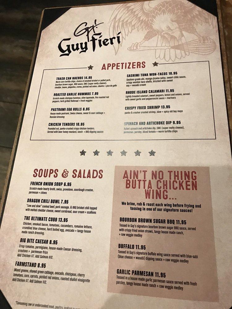 Menu at Guy Fieri's American Kitchen & Bar, The Villages
