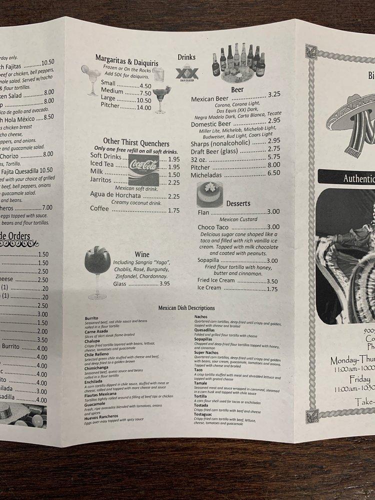 Menu at Hola Mexico restaurant, Columbia, Two Notch Rd