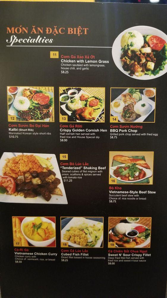 Menu at Simply Pho Noodle House restaurant, Orange