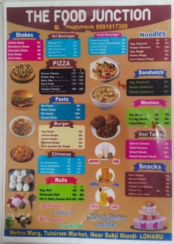 Menu at The FOOD Junction, Loharu