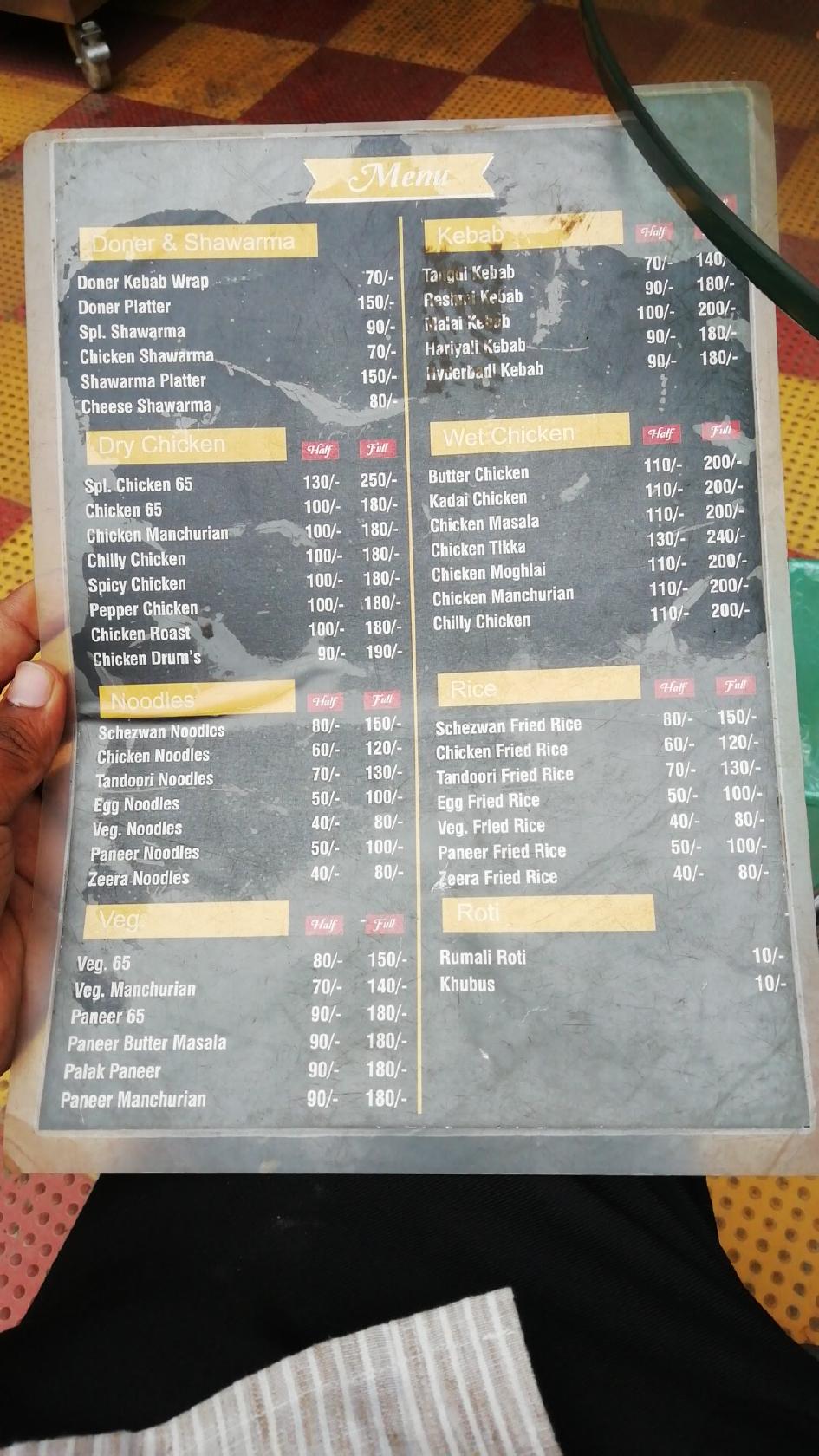 Menu at Turkish - doner, shawarma, Hyderabad
