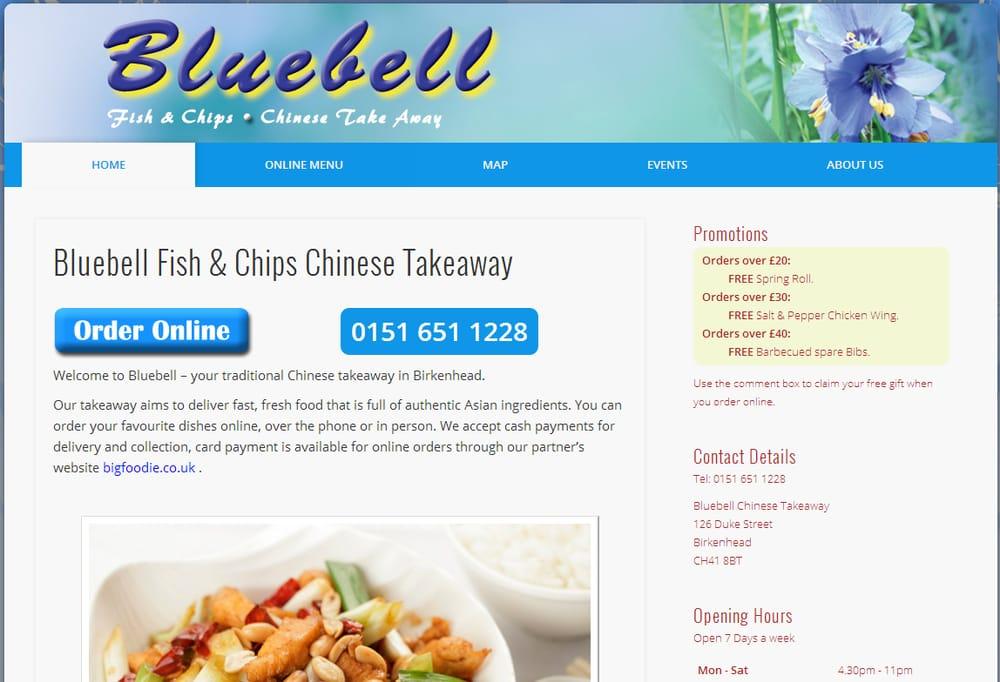 Menu at BLUEBELL Chinese Takeaway fast food, Birkenhead, 126 Duke St