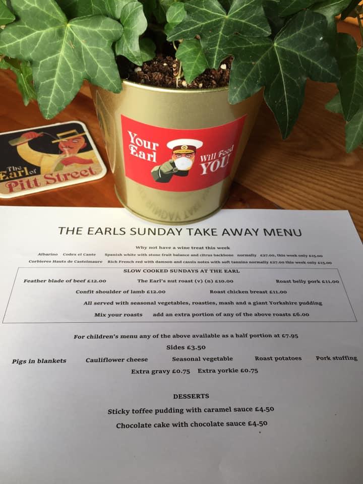 Menu at Earl of Pitt Street pub & bar, Newcastle upon Tyne