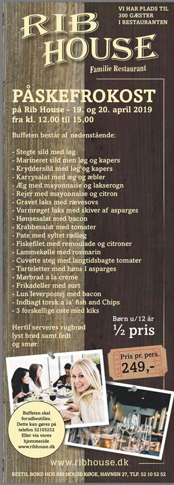 Menu at Rib House Køge restaurant, Køge