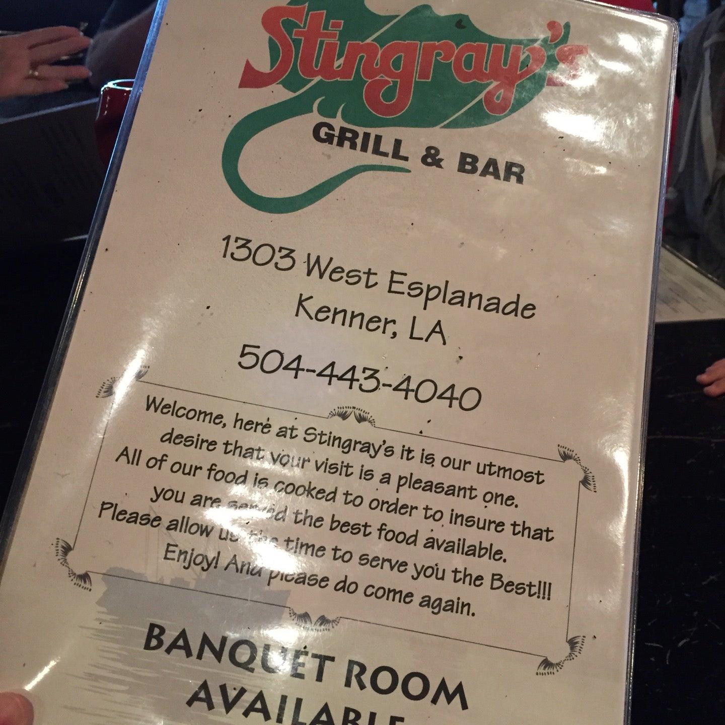 Menu at Stingrays Restaurant & Bar, Kenner