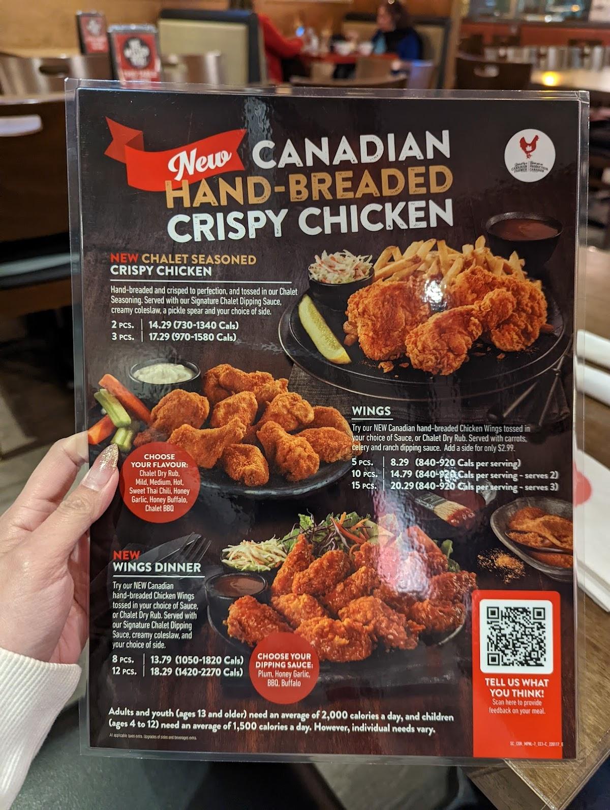 Menu at Swiss Chalet restaurant, Toronto, Victoria Park Ave